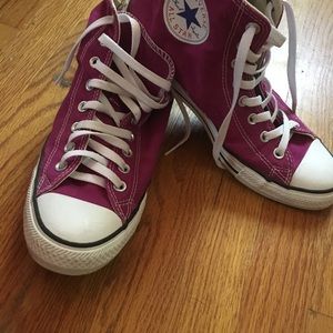 Converse | Shoes | Magenta Converse Chuck Taylor All Star High Tops ...